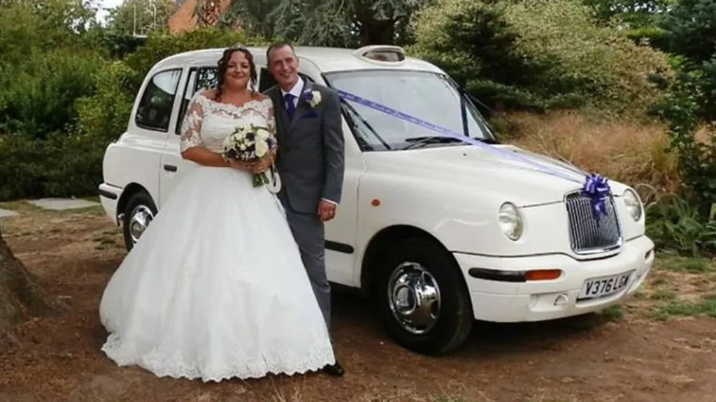 White Modern Taxi Cab for hire in Nottinghamshire