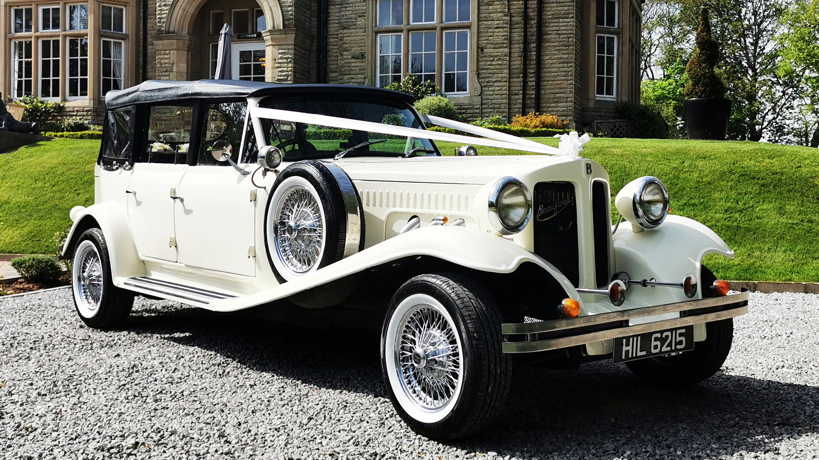 Vintage Beauford Convertible Wedding Car hire in Yorkshire
