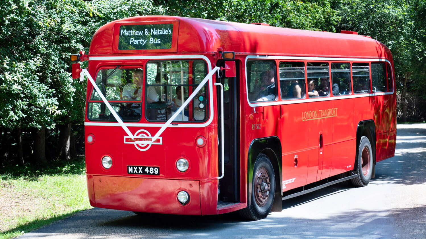 Vintage Single Decker Red Bus for Wedding hire
