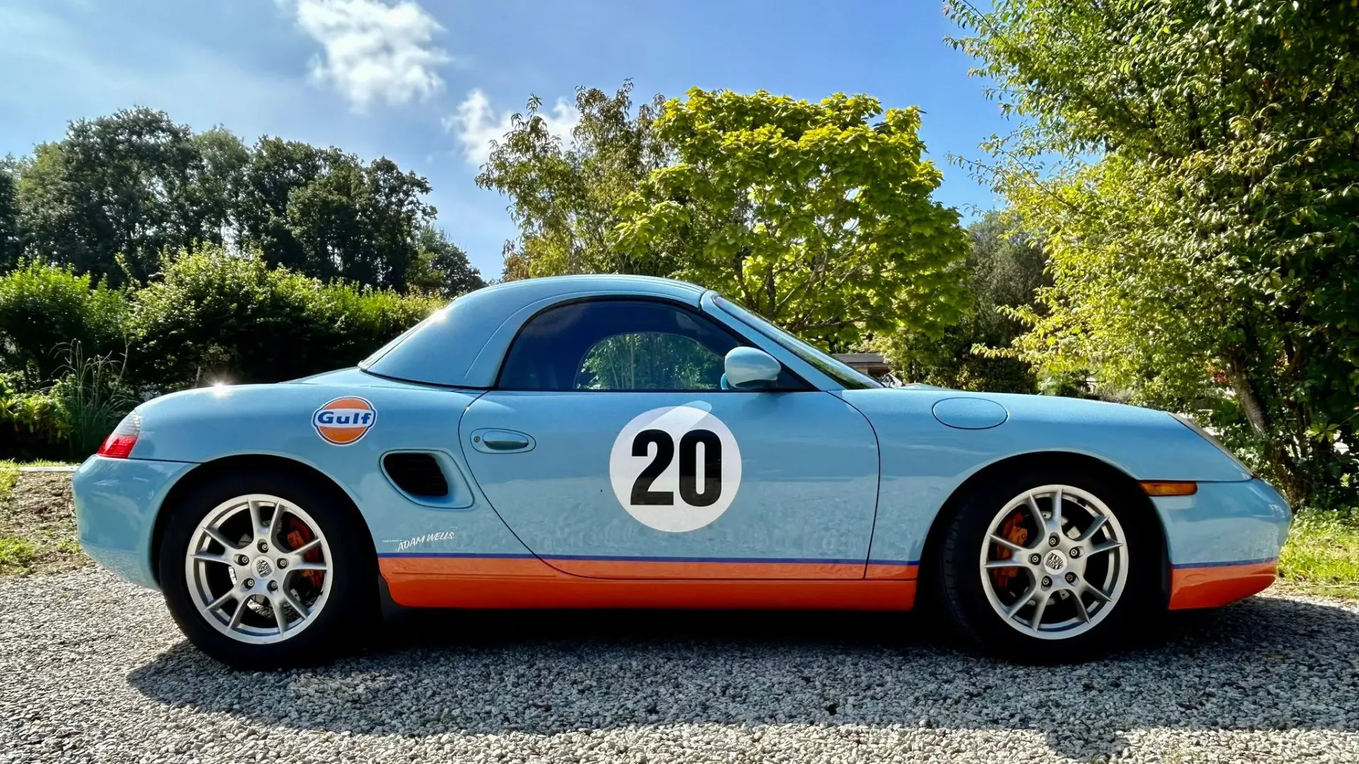Sports Car Porsche Boxster Gulf Livery for wedding hire
