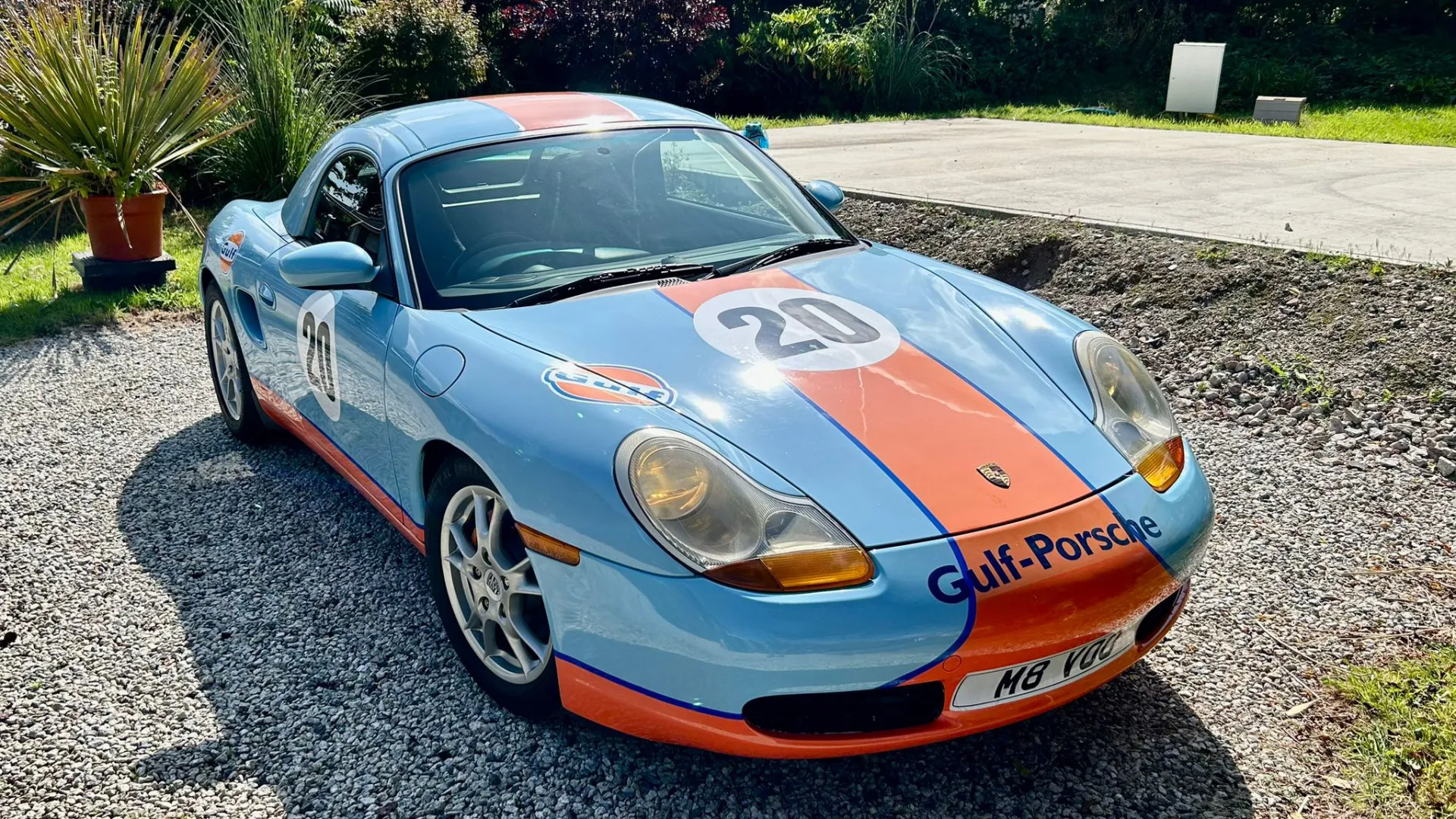 Sports Car Porsche Boxster Gulf Livery for wedding hire