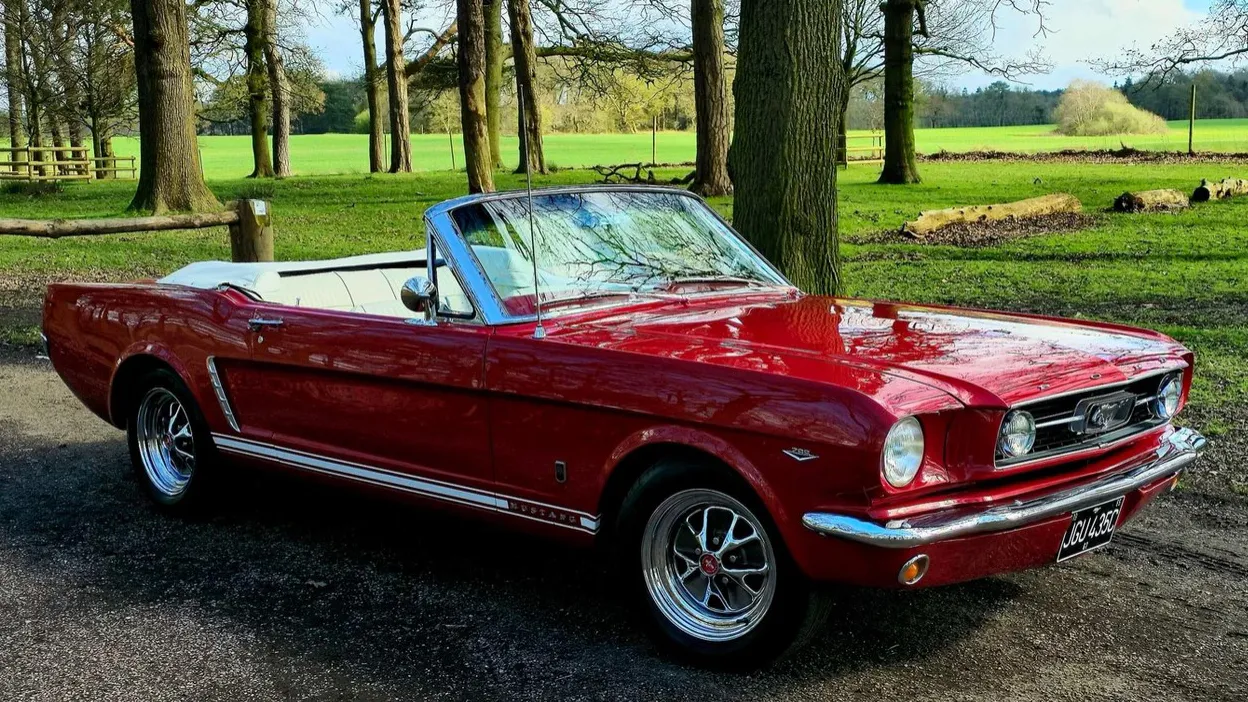 Classic 1965 Ford Mustang GT Convertible hire for weddings