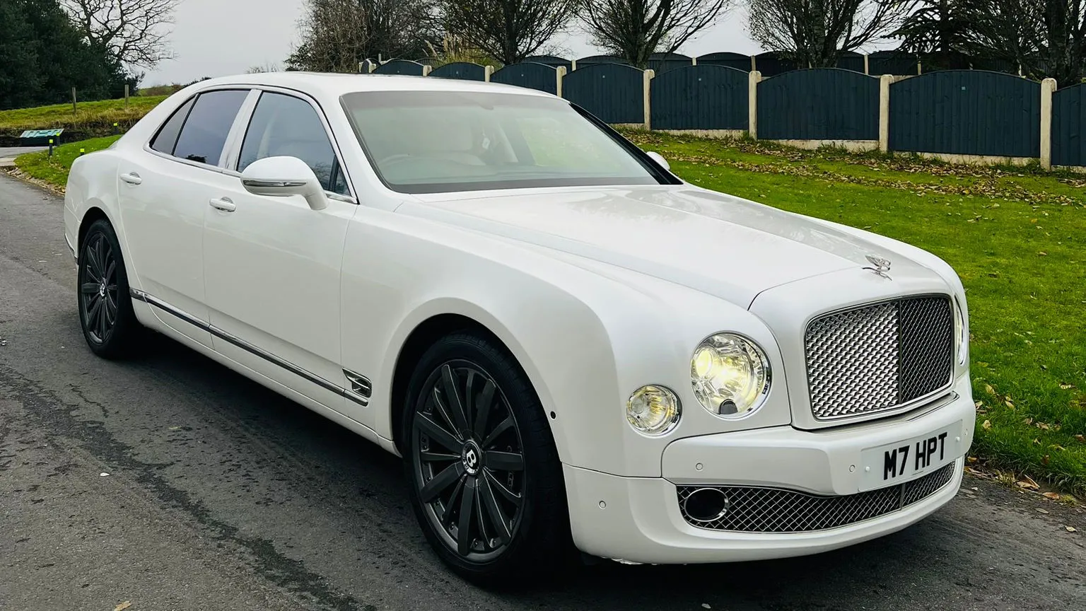 White Bentley Mulsanne Wedding Car in Yorkshire