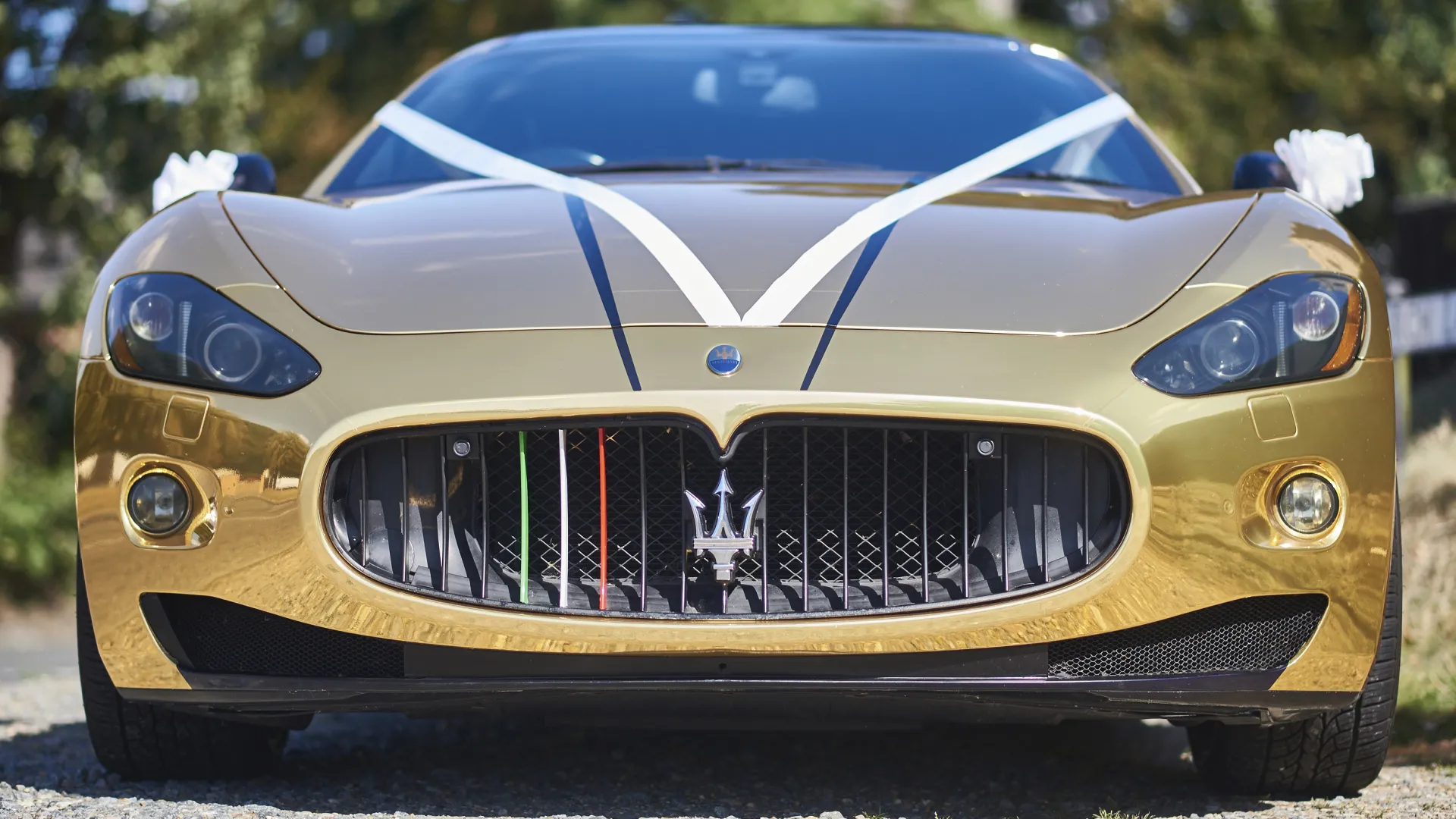 Gold Maserati GranTurismo Wedding Car hire Suffolk, Norfolk and Essex
