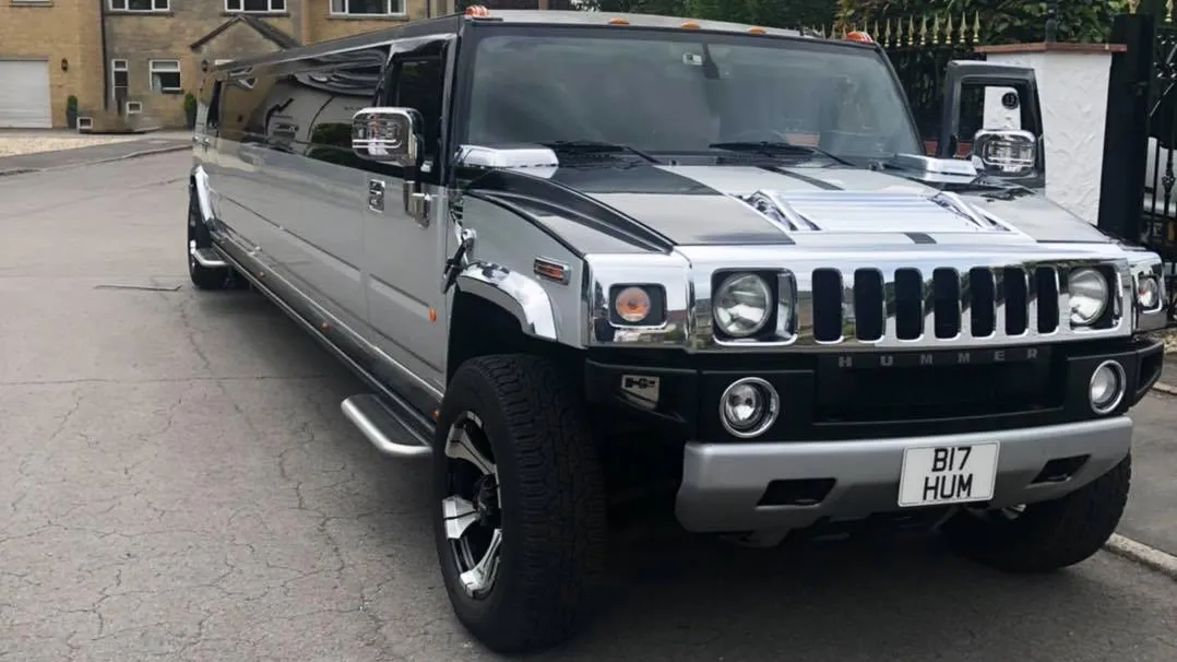 16-seater Silver Hummer H2 Limousine for hire in West Yorkshire