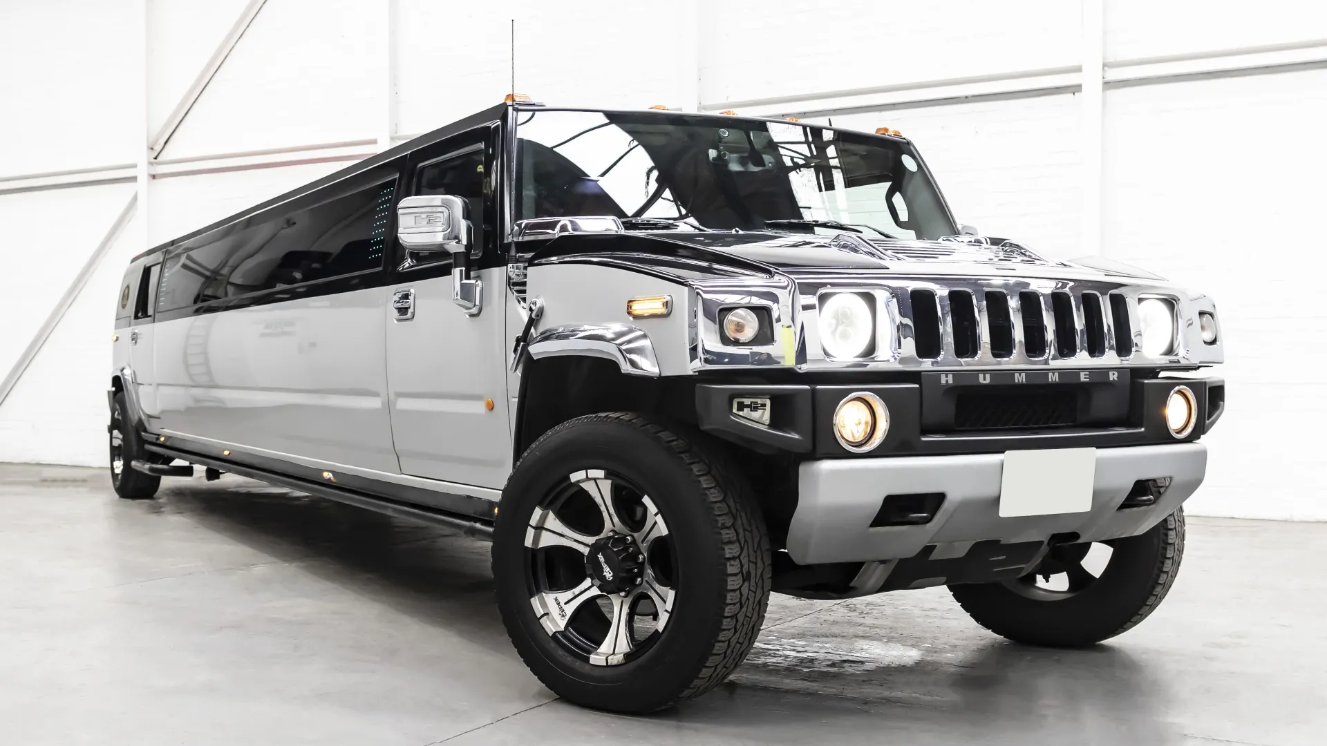 16-seater Silver Hummer H2 Limousine for hire in West Yorkshire