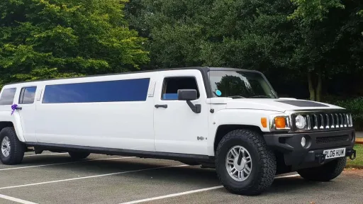 White hummer H2 limousine for Wedding Hire in London and Croydon